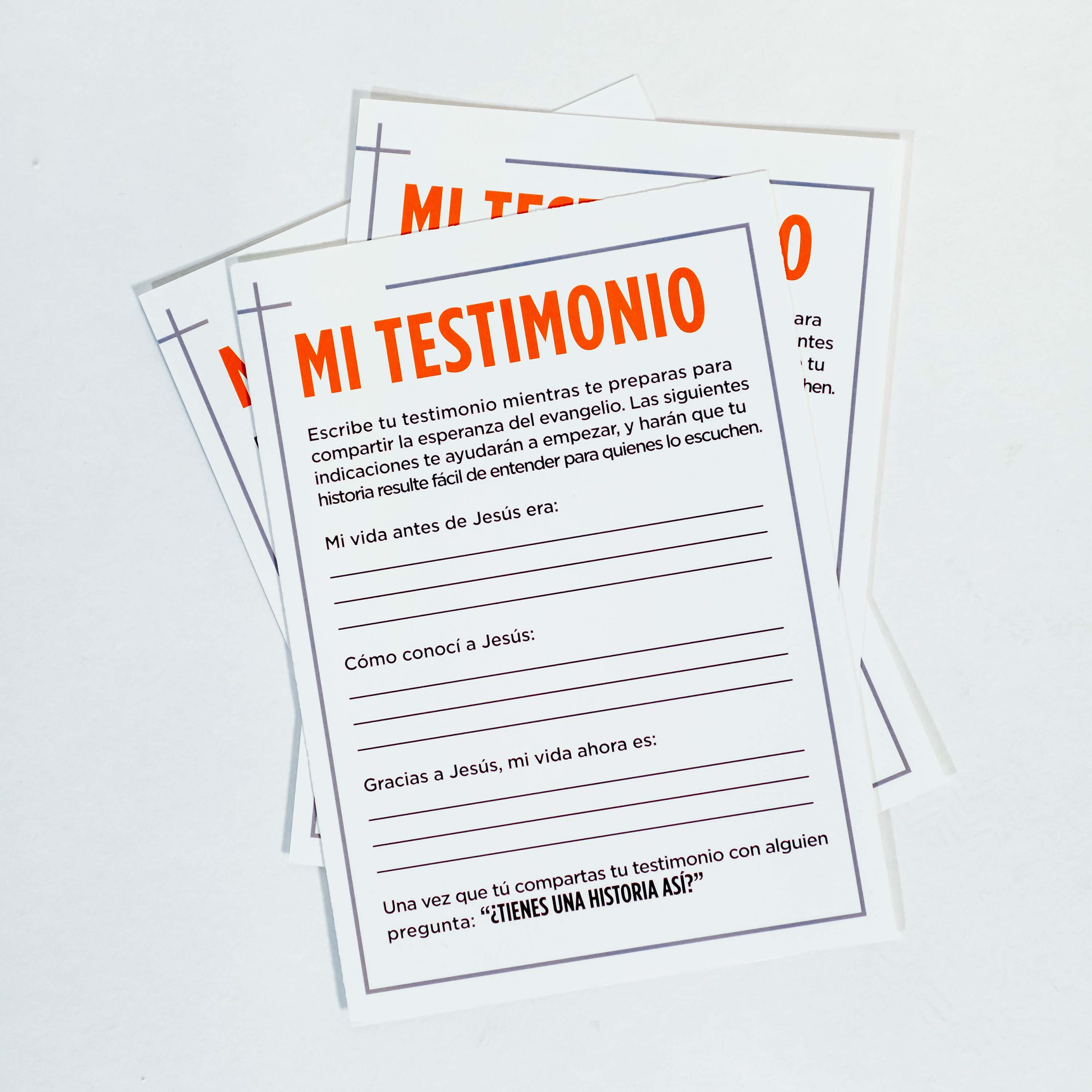 Tarjetas "Mi testimonio" (25/paquete) – NAMB Store